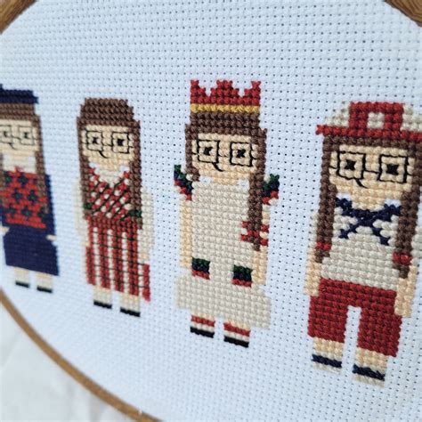 1940s Doll Cross Stitch Pattern Etsy