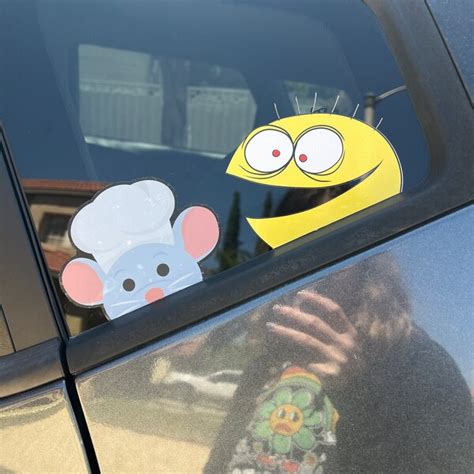 Cheese Peeking Peeker Sticker Car Window Vinyl Sticker Fosters