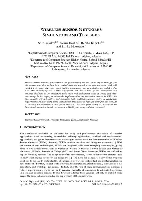 Pdf Wireless Sensor Networks Simulators And Testbeds
