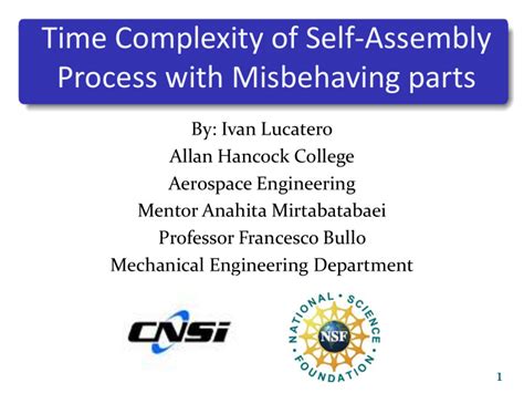 Ppt Time Complexity Of Self Assembly Process With Misbehaving Parts