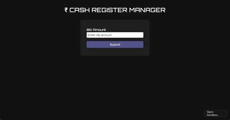 Vjs Cash Register Manager Codesandbox