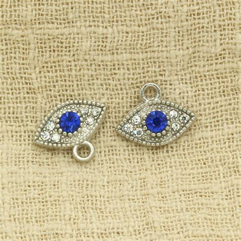 Adet X Mm Rhinestone K K Mavi G Z Charms I In Bilezik K Pe Kolye