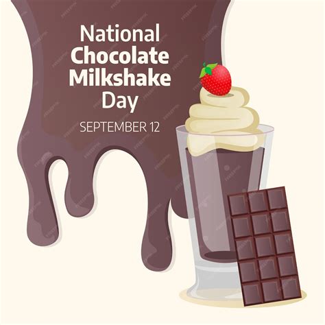 Premium Vector National Chocolate Milkshake Day Design Template