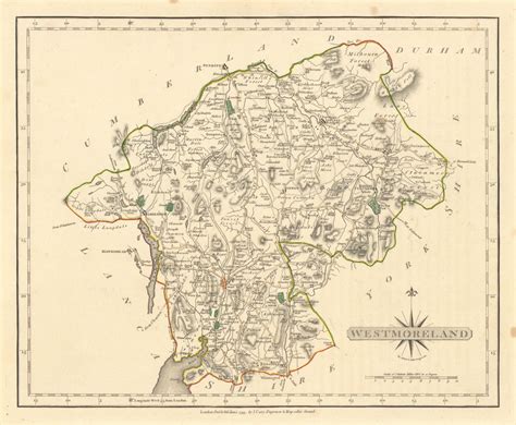 Antique County Map Of Westmoreland By John Cary Original Outline