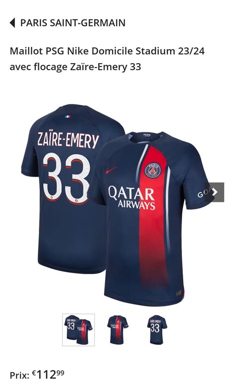 W2c Maillot Domicile Psg Warren Zaïre Emery Rfrenchreps