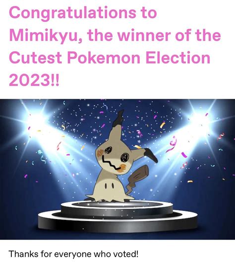 Mimikyu Was Just Elected “cutest Pokemon” Over On Tumblr R Mandjtv