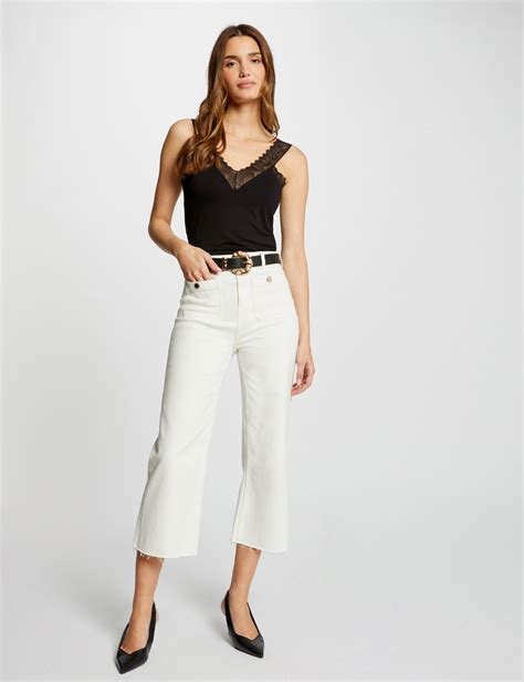Vest Top In Lace Black Women Morgan