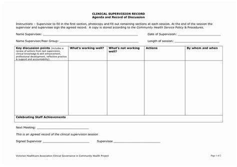 Clinical Supervision Template Case Management Care Plan Template