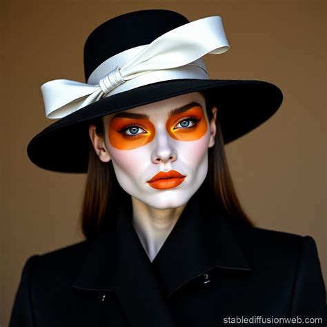 Elegant High Fashion Model Posing Dramatically Stable Diffusion Online