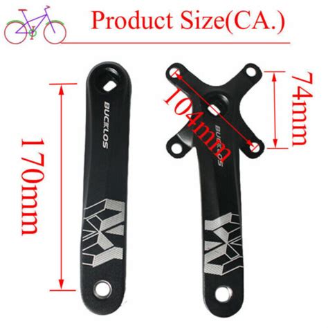 170mm Square Taper Crank Arms BCD 64 104mm MTB Bike Single Crankset