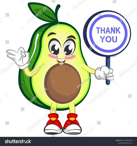 Mascot Logo Vector Cartoon Cute Avocado Stock Vector Royalty Free Shutterstock
