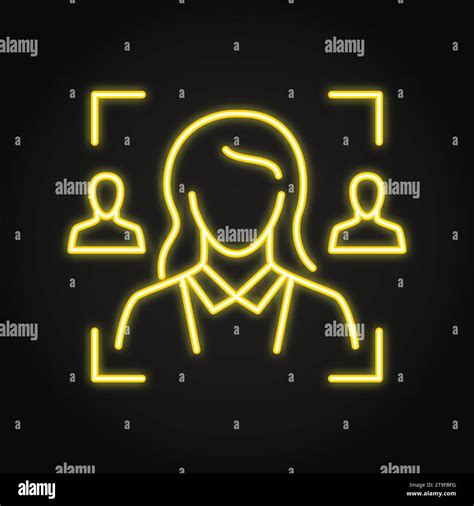 Customer Focus Neon Line Icon Target Audience Client Targeting Consumer Centricity Vector