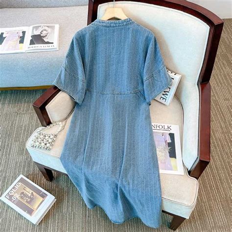 Plus Size Denim Midi Dress Pluspreorder