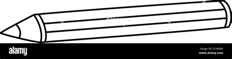 Pencil Basic Horizontal And Tilted Concept Straight Outline Clipart