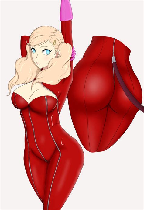 Rule 34 1girls Ann Takamaki Ass Atlus Blonde Hair Blue Eyes Bodysuit
