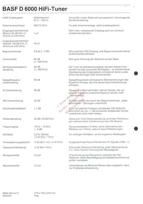 Basf D 6000 Datenblatt