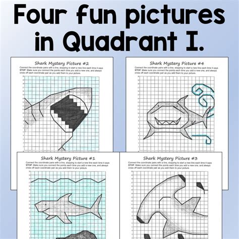 coordinate plane mystery graphing pictures activity quadrant i sharks