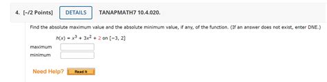 Solved Find The Absolute Maximum Value And The Absolute Chegg