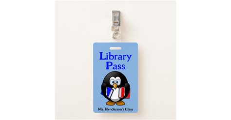 Teachers School Library Hall Pass Badge Zazzle