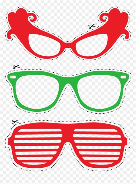 Photo Booth Props Red And Green Glasses Free Printable Shutter Shades