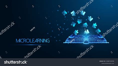 Microlearning Gamification Education Futuristic Concept Open Stock Vector Royalty Free