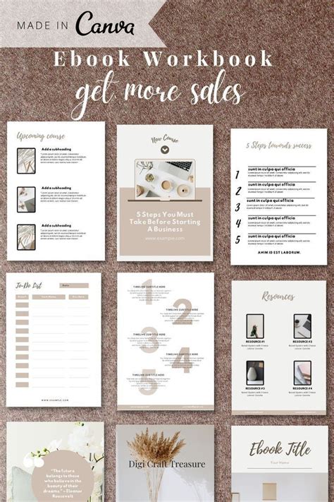 Elegant Workbook Canva Templates Ebook Template Design Ebook Design