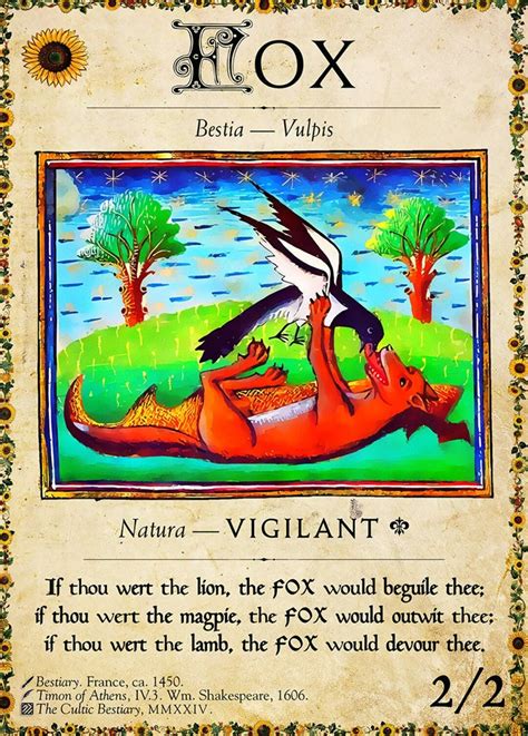 Mtg Bestiary Fox Token Etsy