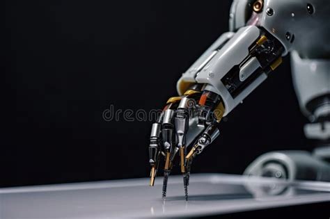 Custom Robotic Hand Using Screwdriver To Repair Computer Stock Illustration Illustration Of