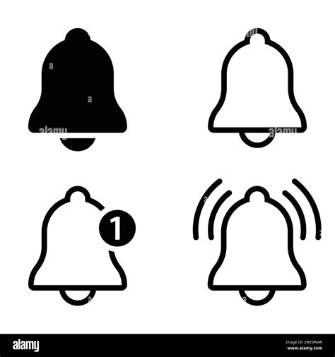 Notification Bell Icon Incoming Inbox Message Ringing Bells Alarm Clock And Smartphone