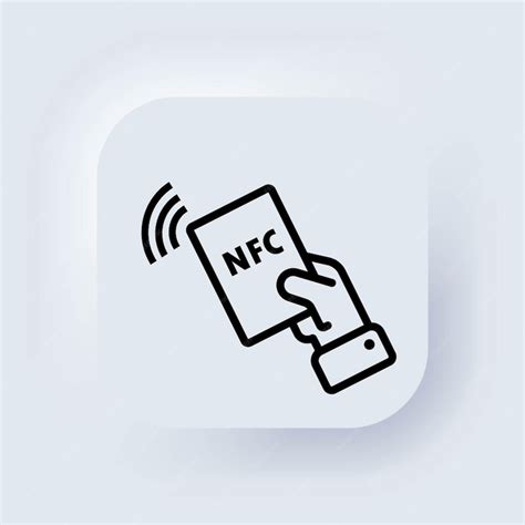 Nfc 아이콘입니다 비접촉식 결제 아이콘입니다 무선 지불 신용 카드 Neumorphic Ui Ux 흰색 사용자 인터페이스 웹 버튼입니다 뉴모피즘 벡터 프리미엄 벡터