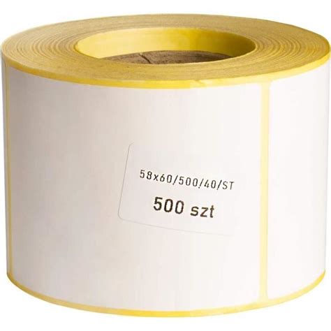 Étiquettes thermiques blanches en rouleau 58 x 60 mm 500 étiquettes