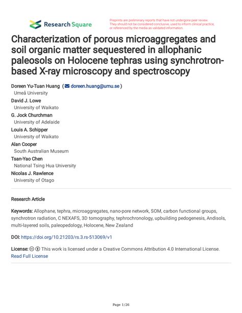 Pdf Characterization Of Porous Microaggregates And Soil Organic