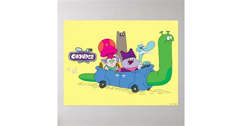 Mung Chowder Shnitzel And Truffles In Snail Car Poster Zazzle