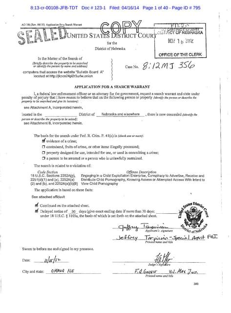 Fbi Malware Warrant Tor Pdf