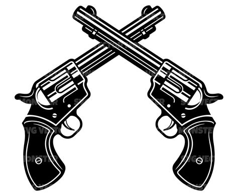 Crossed Pistols Svg Crossed Guns Svg Vector Cut File For Cricut Silhouette Pdf Png Eps Dxf Decal