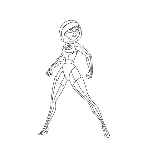 Elastigirl Coloring Pages Incredibles Elastigirl Superhero Tagged