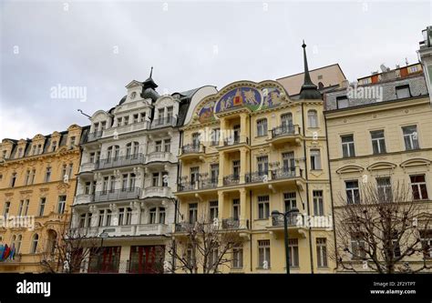Karlovy Vary (Carlsbad) -- famous spa city in western Bohemia, very ...