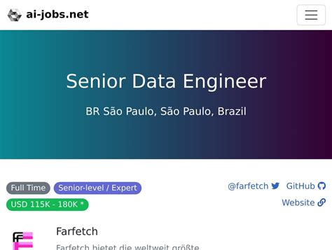Hiring Senior Data Engineer In Br São Paulo São Paulo Brazil Rai