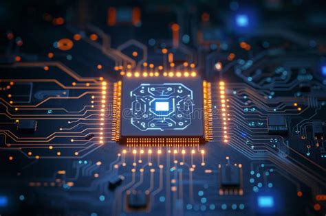 Futuristic Tech Artificial Intelligence Chipset On Circuit Board Innovation Concept Stock