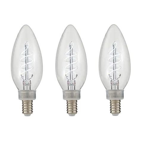 EcoSmart Watt Equivalent B Dimmable E Candelabra Fine Bendy Filament LED Vintage Edison