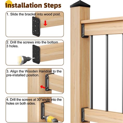 Toscoco 10 Pcs Deck Railing Bracket Connectors For 2 X