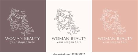 Logo Woman Face Flowers Woman Vector Stock Vector Royalty Free