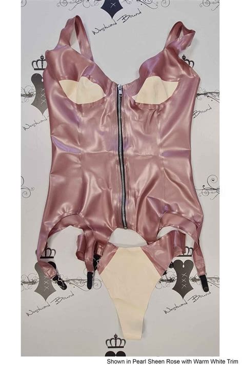 R0397 R0105 Azalea Corselet Latex Rubber And Thong Set Sizes Still