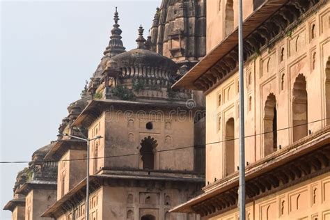 Beautiful View Of Orchha Palace Fort Raja Mahal And Chaturbhuj Temple