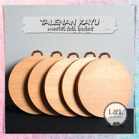 Talenan Bulat Kayu Pinus Dengan Tali Tambang Talenan Gantung Premium