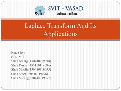 Laplace Transform And Its Applications Pptx Physics Science
