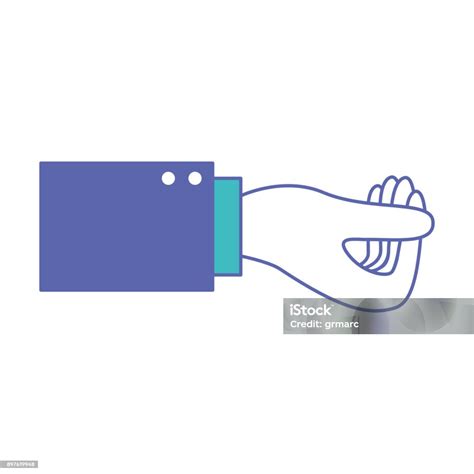 파란과 자주색 섹션 실루엣에서 비즈니스 손 사이드 뷰 제스처 얻을 개체 그룹에 대한 스톡 벡터 아트 및 기타 이미지 개체