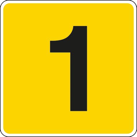 Panneau Chiffre 1 Jaune Noir Virages