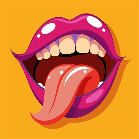 Premium Vector A Picture Of A Pink Tongue With The Tongue Sticking Out