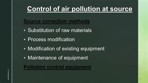 Control Of Air Pollution